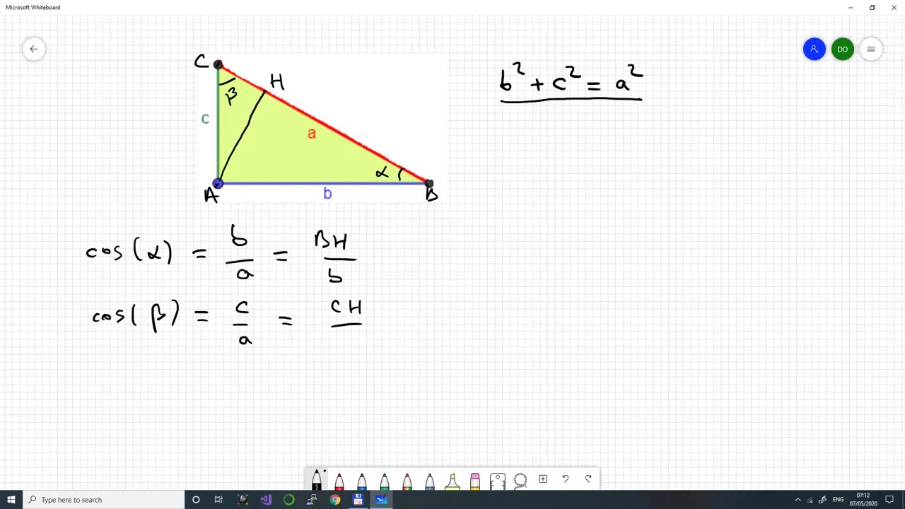 Teorema lui Pitagora - demonstratia cu inaltimea perpendiculara pe ...