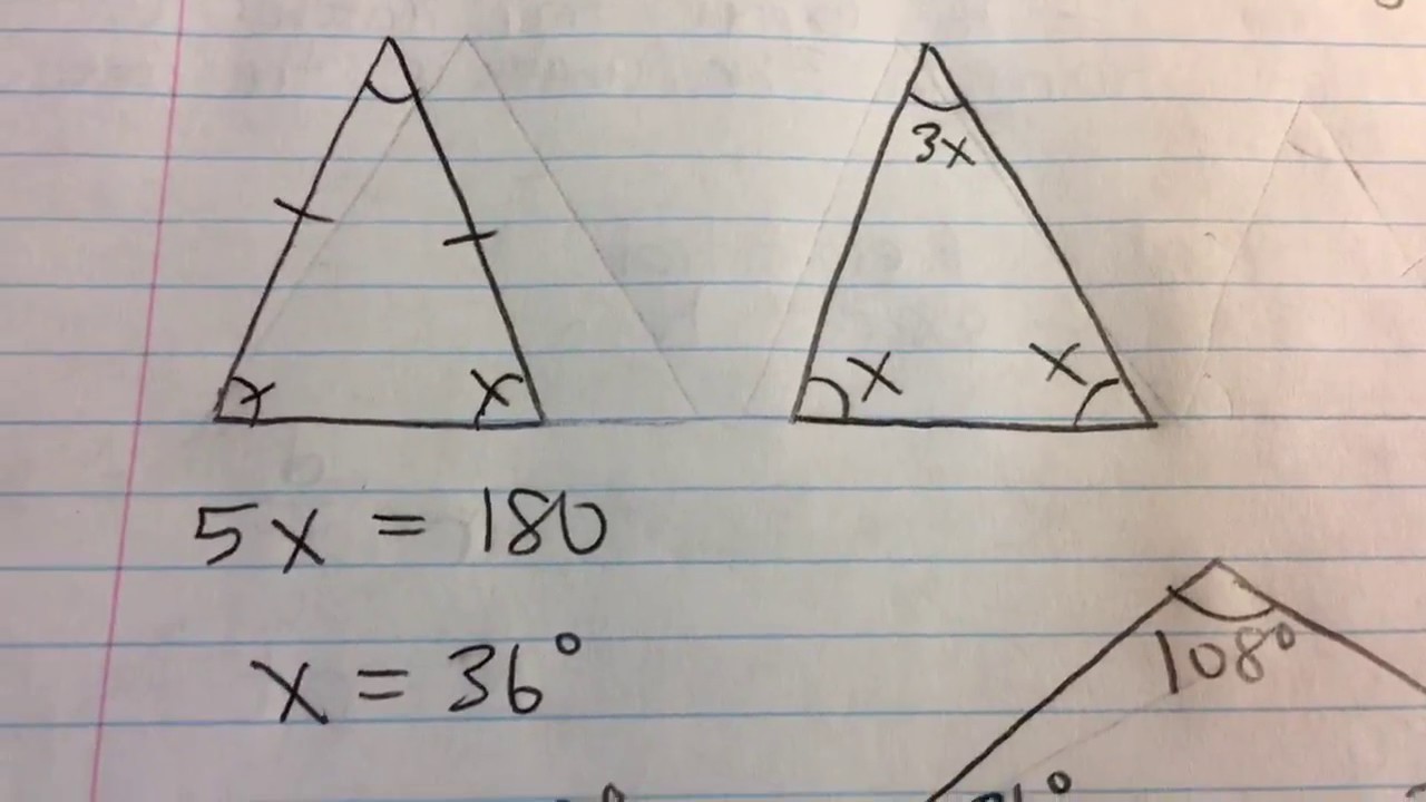 Angles of an Isosceles Triangle - Geometry Word Problem (Example) - YouTube
