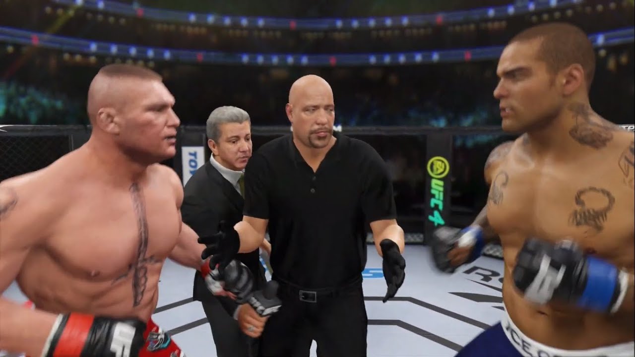 Brock Lesnar vs Isaac Frost Full Fight - UFC 4 Simulation - YouTube