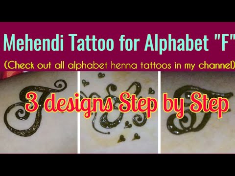 F letter henna mehndi tattoo. Arabic mehndi designs. Alphabet F मेहंदी ...
