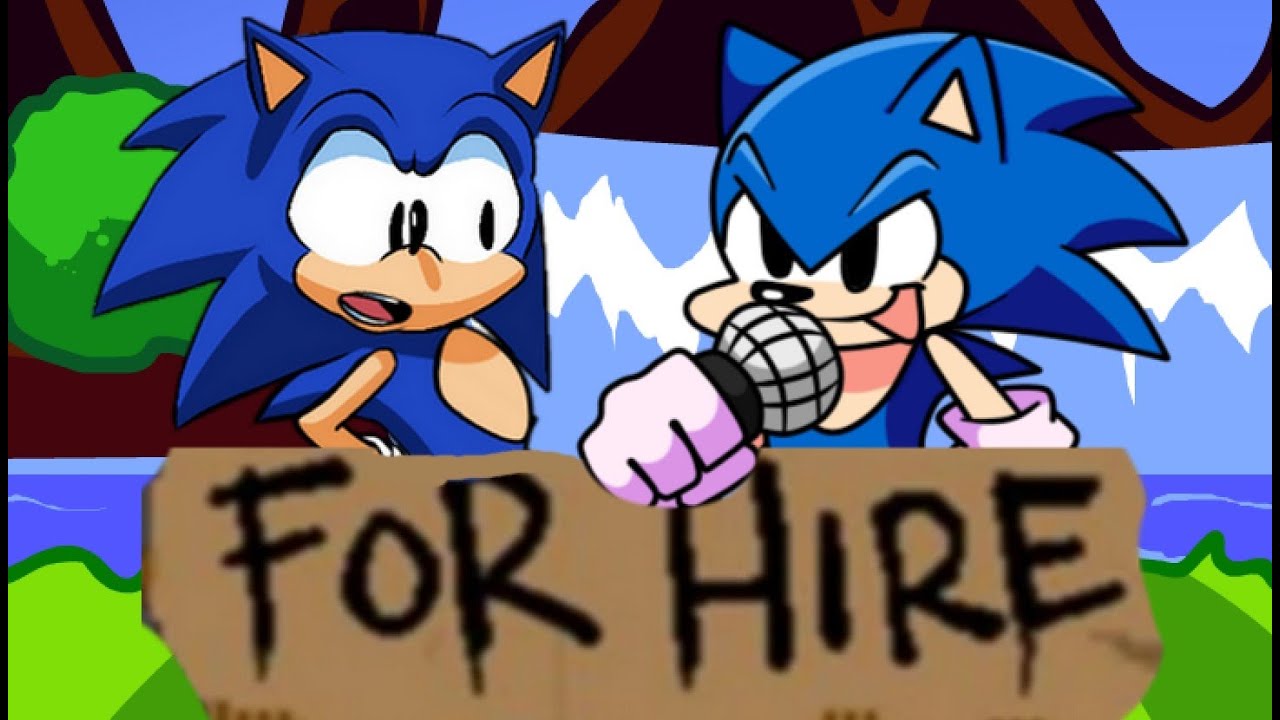 Classic Sonic vs Dorkly Sonic - For Hire HD (Friday Night Funkin) - YouTube