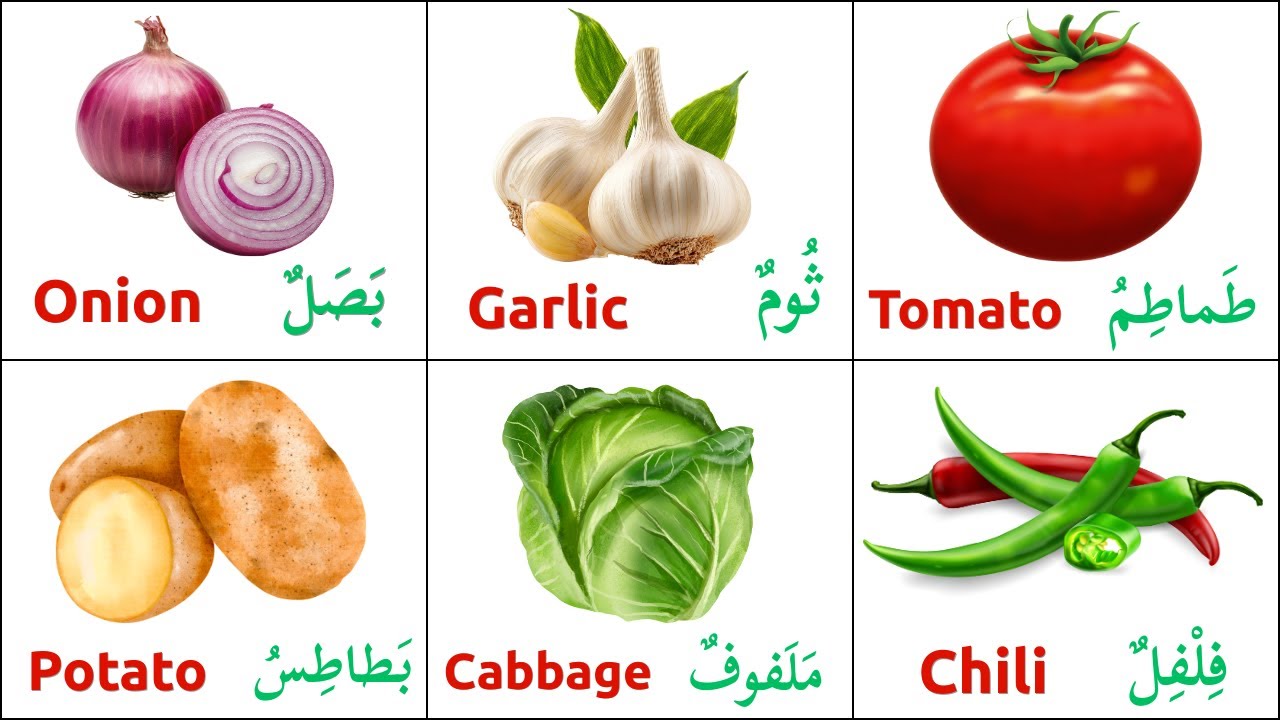 Vegetables Names in Arabic | Common Vegetable Names with Pictures ...