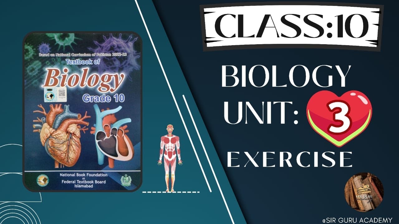 FBISE BIOLOGY CLASS 10 New Book UNIT 3 RESPIRATORY SYSTEM EXERCISE ...