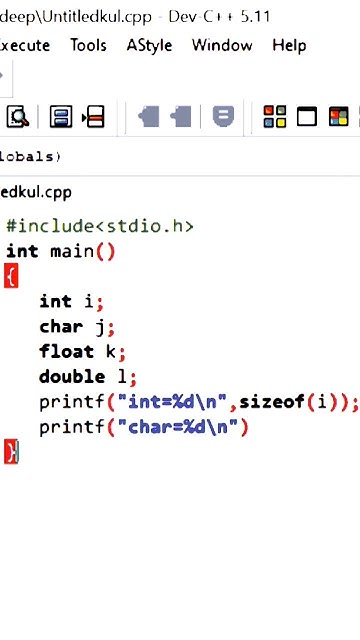 size of the variable program in c language #coder #coding #programming - YouTube