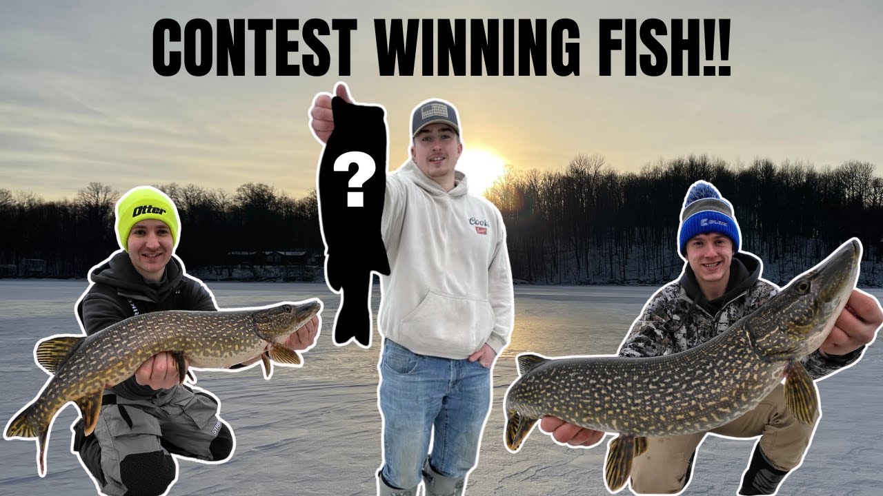 ICE FISHING CONTEST | We catch a WINNER - YouTube
