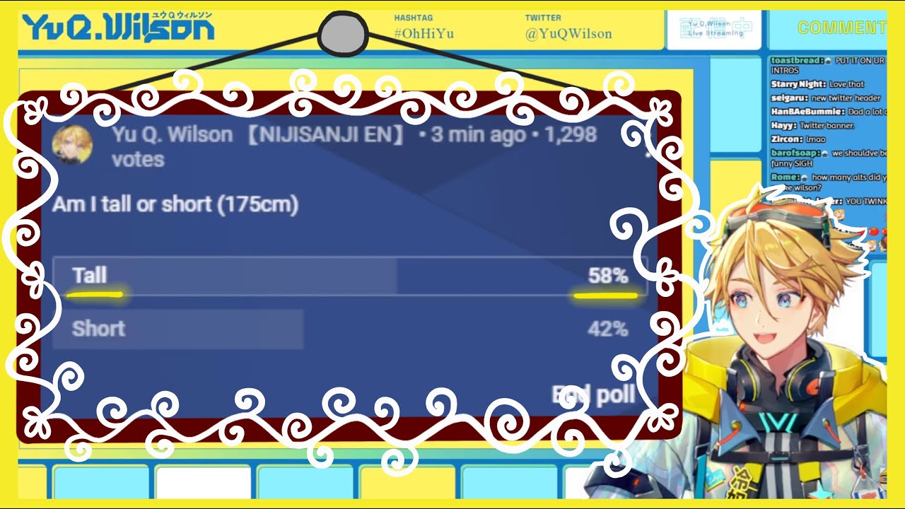 chat agrees 175 cm wilson is a tall boi (58% vs 42%, he will frame this ...