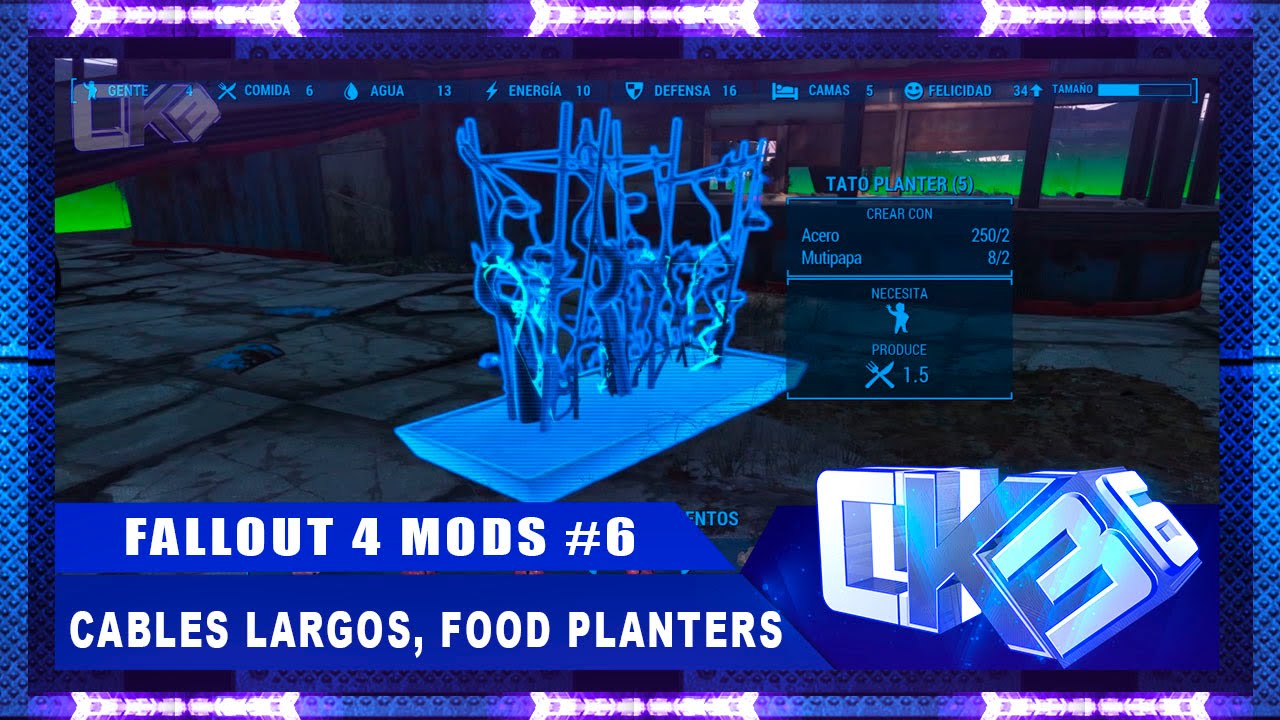 FALLOUT 4 MODS - Working Food Planters Longer Cables y mas #6 - YouTube