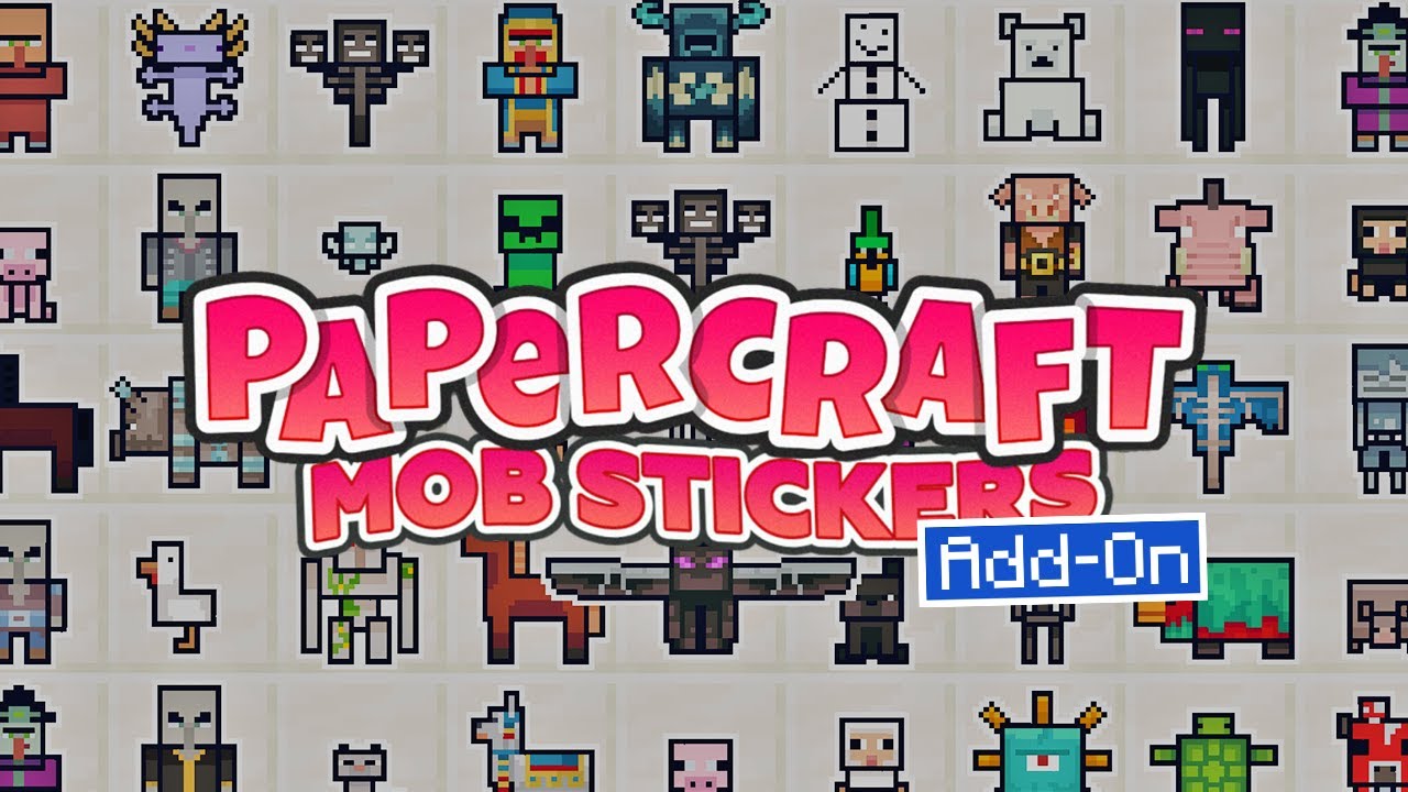 Collect Every Mob as a Sticker! Minecraft Bedrock Papercraft Showcase ...