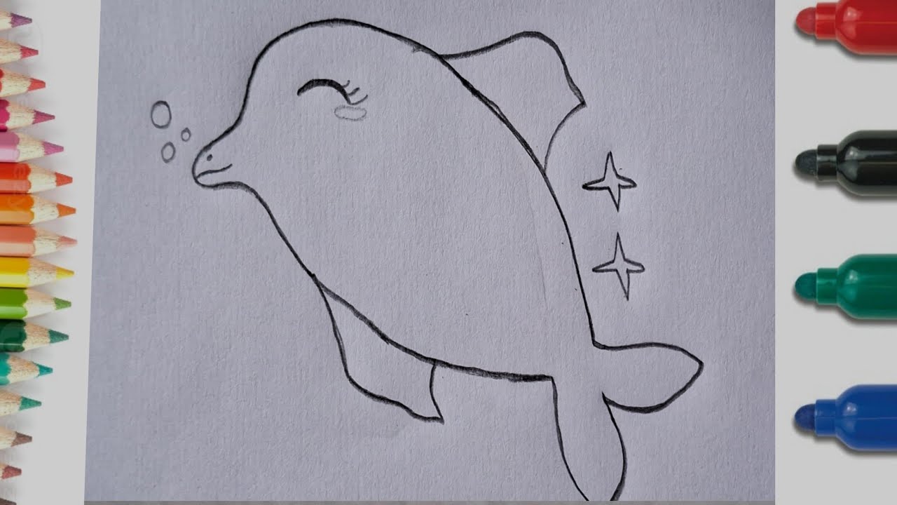 How To Draw A Dolphin//Art For Kids - YouTube