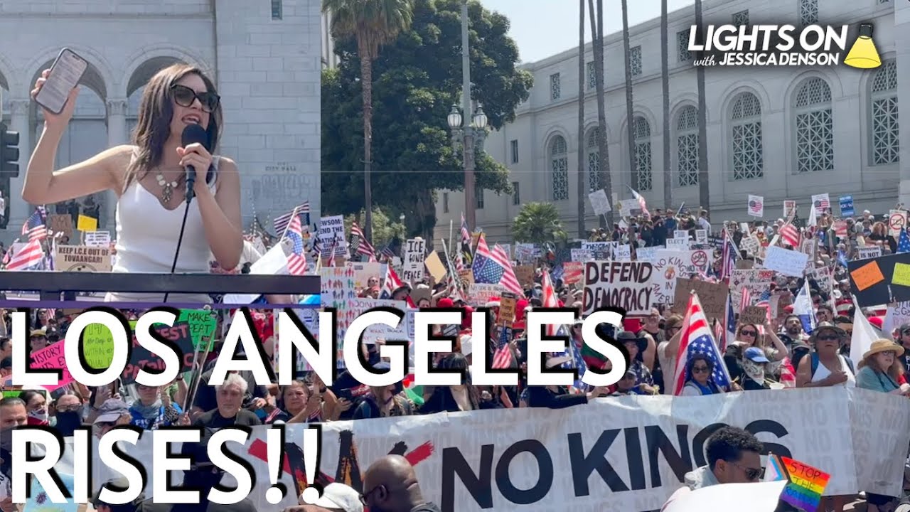 REMOVE TRUMP NOW! Jessica Denson Speaks to 200,000 at L.A. NO KINGS ...