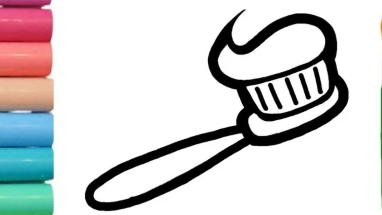 Tooth Brush Drawing, Painting & Coloring For Kids & Toddlers || Rainbow ...