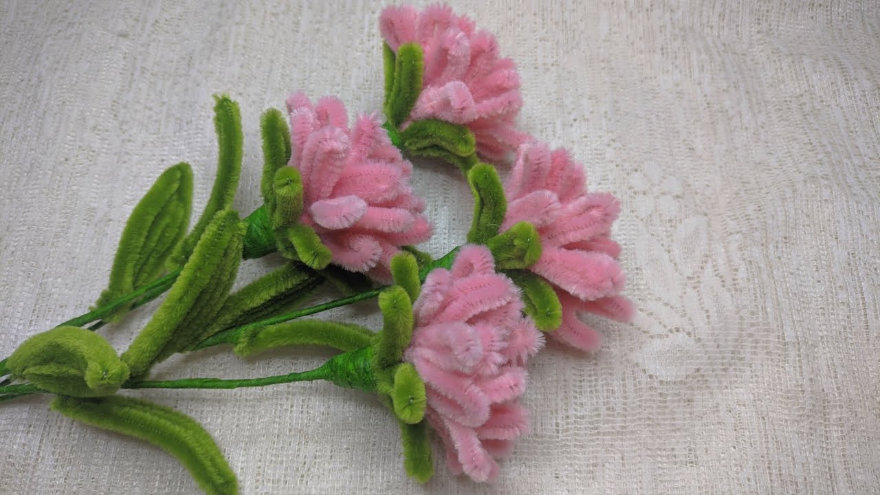 Tutorial Bunga Pipe Cleaner / Kawat Bulu | Handmade DIY Pipe Cleaner ...