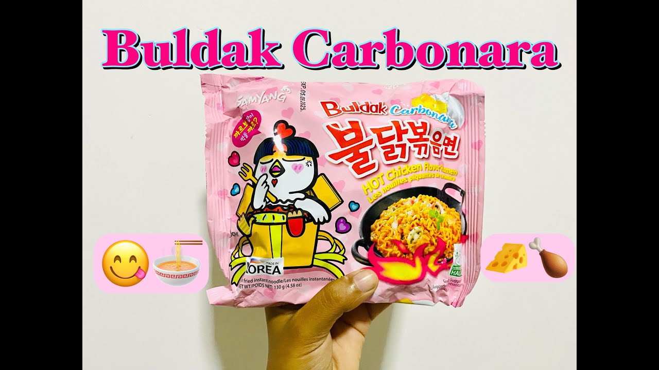 Buldak Carbonara Ramen (불닥 카르보나라) || Samyang || Korean Pink Ramen 🍜🧀🍗 ...