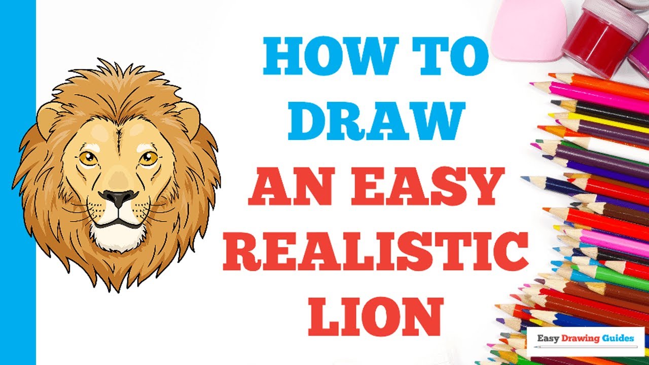 How to Draw an Easy Realistic Lion: Easy Step by Step Drawing Tutorial ...