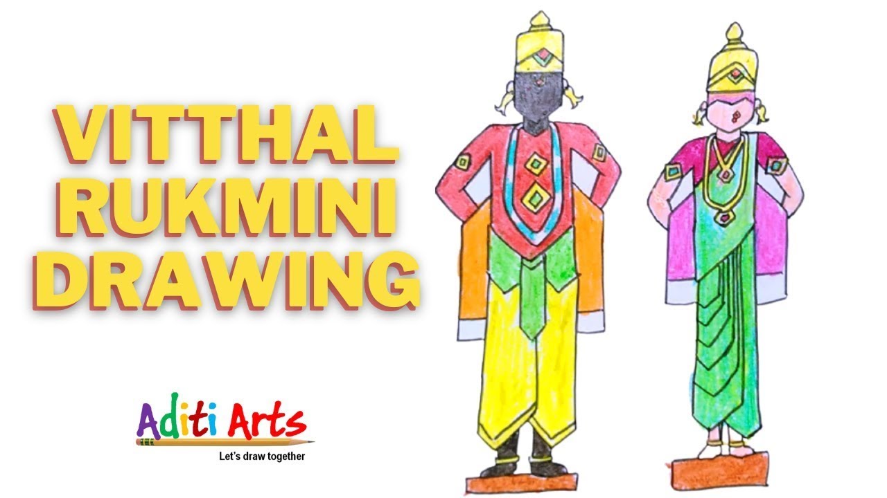 Vitthal Drawing | Vitthal Rukmini Drawing | Vitthal Sketch | Vithu ...