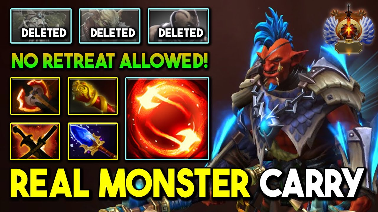 REAL MONSTER HARD CARRY Troll Warlord 12Mins BF & Aghs Scepter Dispel ...