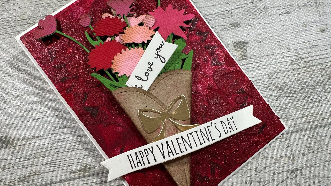Valentine kort med blomster - YouTube