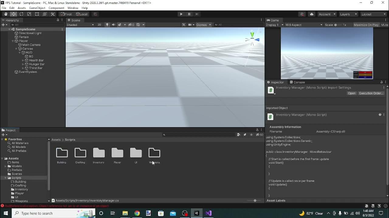 Unity Survival Game Tutorial #3 | Inventory System Part 1 - YouTube