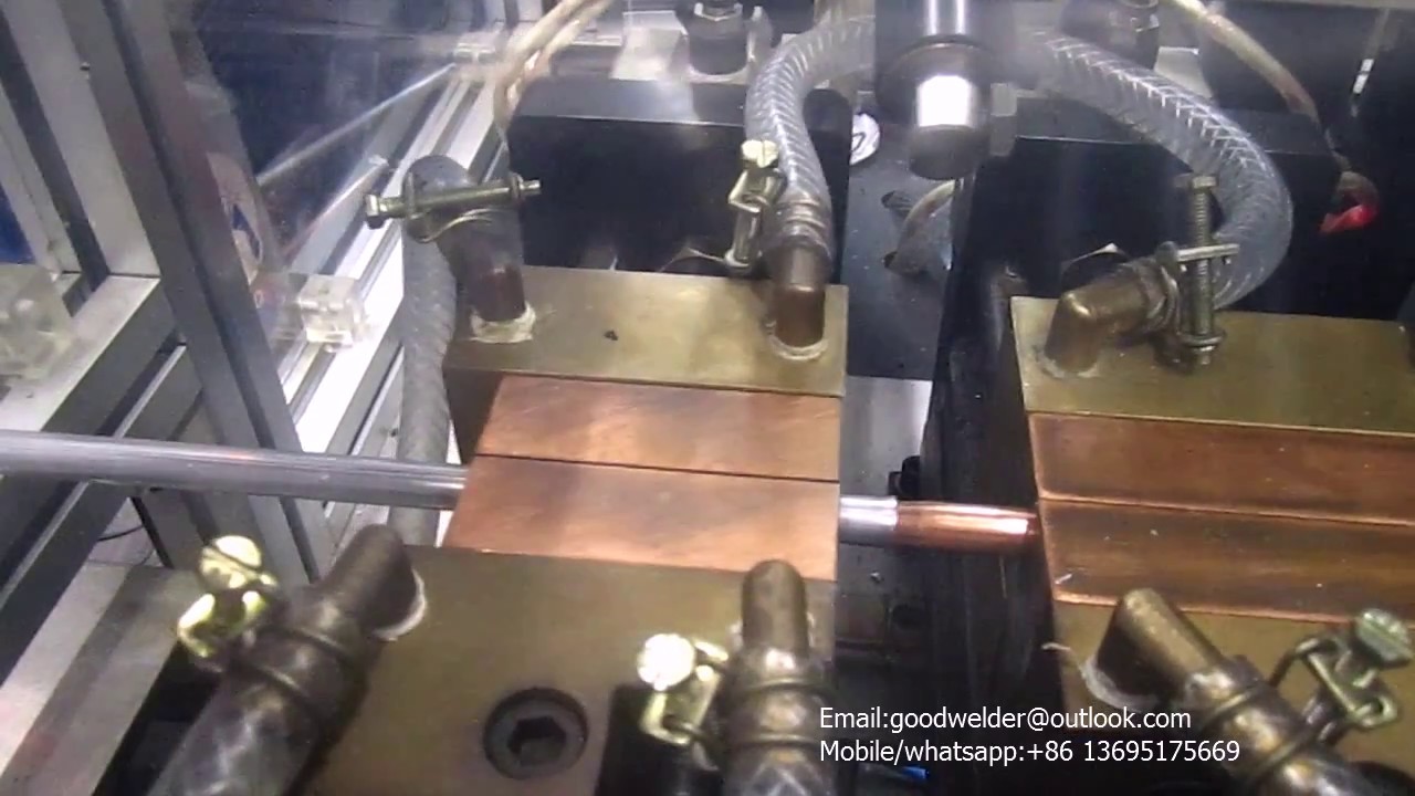 Automatic copper pipe and aluminum pipe butt welding machine - YouTube