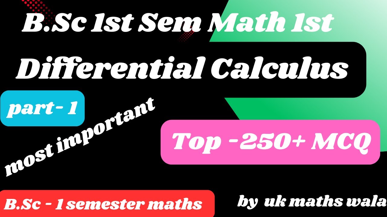 BSc 1st Sem Math , Most Important Objective Questions , 250+ MCQ ...