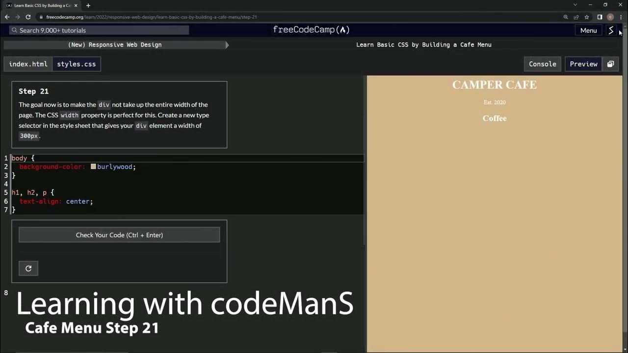 (ARCHIVED) Learn Basic CSS by Building a Cafe Menu - Step 21 - YouTube
