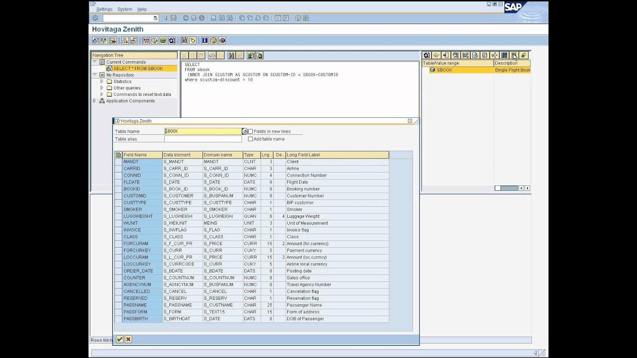 Hovitaga OpenSQL Editor for SAP - optimizing OpenSQL queries - YouTube