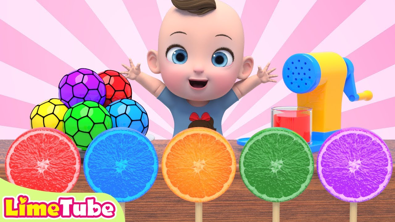 Magic Squishy Ball |Wheels On The Bus música colorida Learn Sing A Song ...