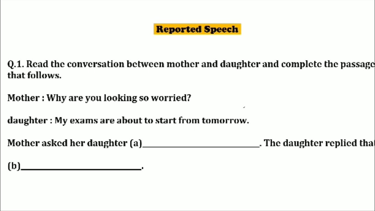 Class 10 English Grammar Reported Speech I Class 10 Term 2 - YouTube