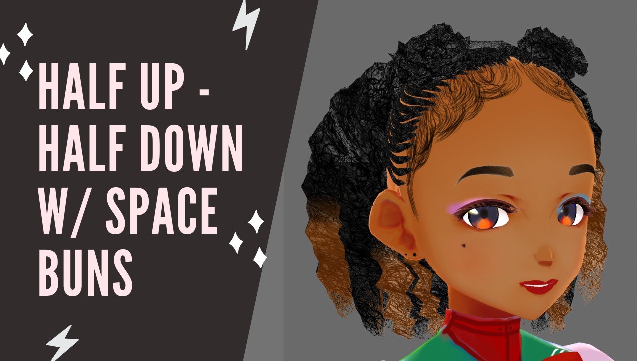 Vroid Afro Half up Half down - YouTube