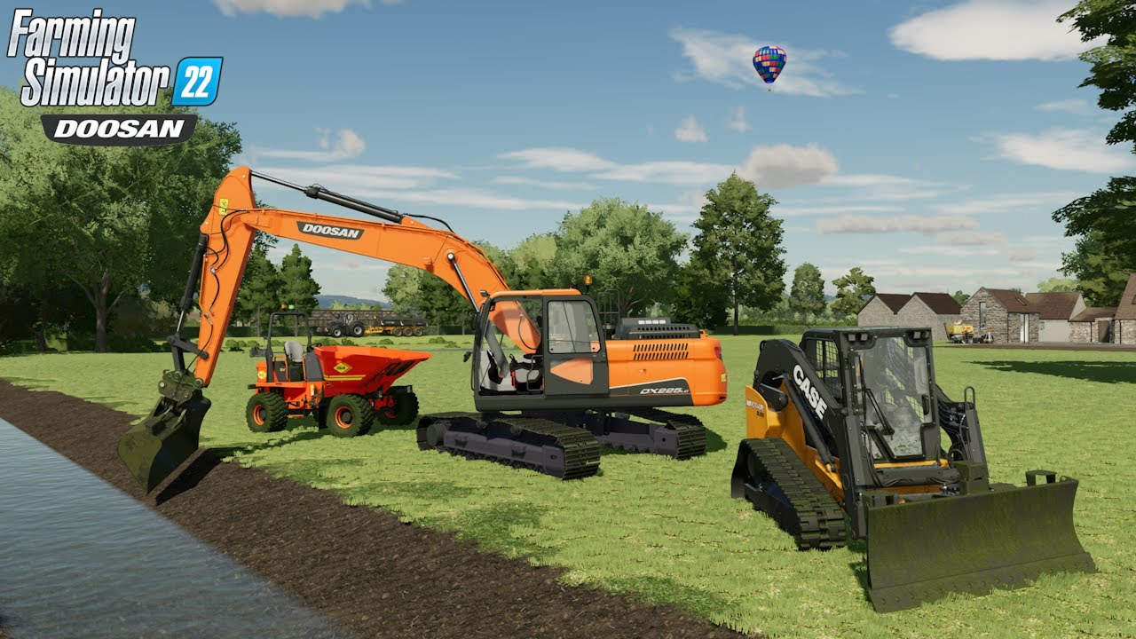 CURAGE du cours d'eau - Doosan DX225 - Court Farm | Farming Simulator ...