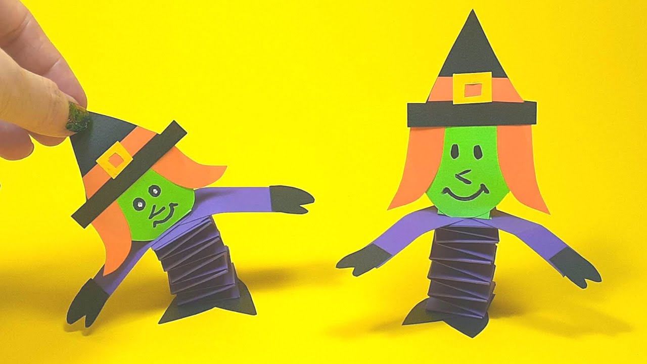 Bouncing Paper Witch | Easy Paper Toy | Halloween Craft - YouTube