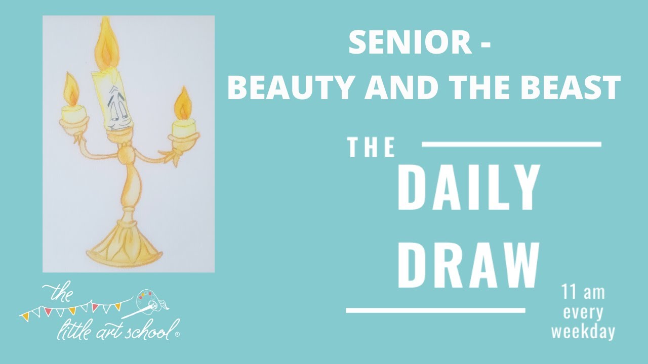 How to draw + paint Lumiere (Beauty & the Beast) Junior #DailyDraw ...
