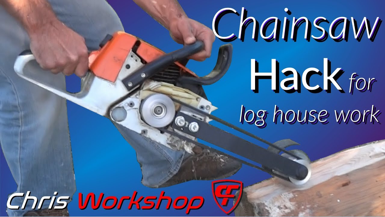 Chainsaw hack for log house work - YouTube