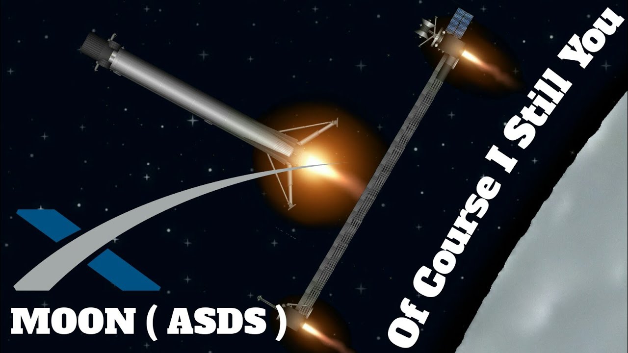 Falcon 9 Landing on Rocket Powered Moon Autonomous Spaceport Drone Ship ...