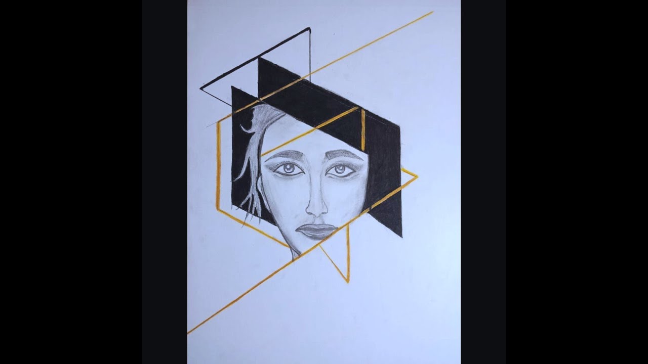 Draw Women Face With Use Of Parallelogram Shape || Art Gallery || - YouTube