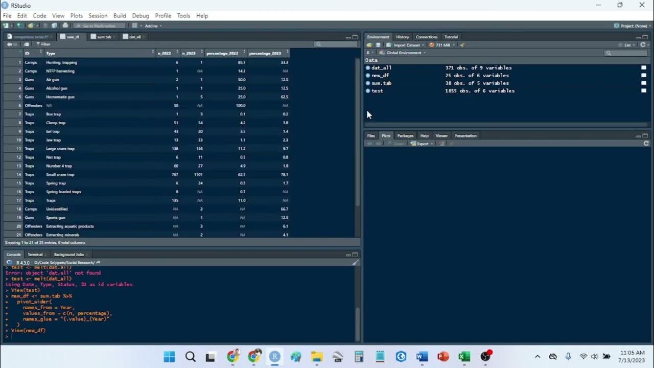 Making a comparison table in R - YouTube