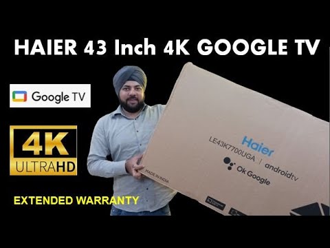 4K 43inch Google TV | Haier LE43K7700UGA | Playstore 4K LED Television ...