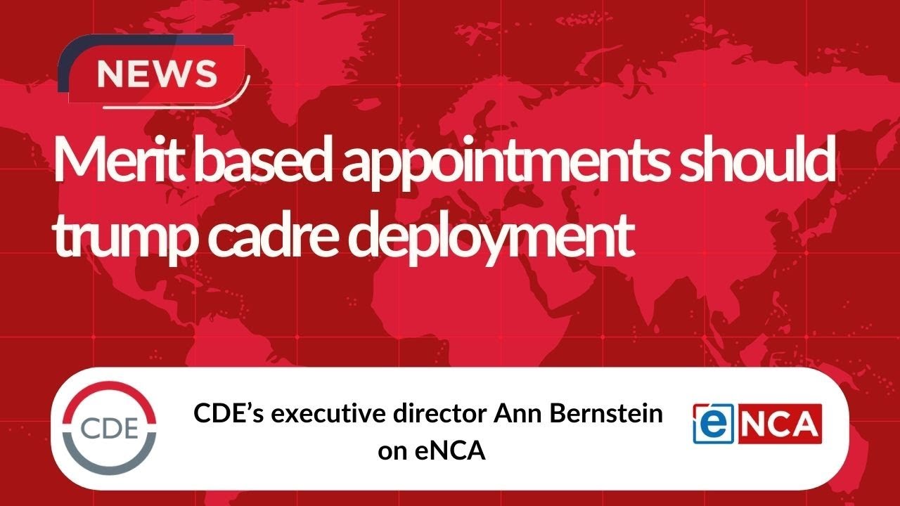 Merit based appointments should trump cadre deployment - YouTube