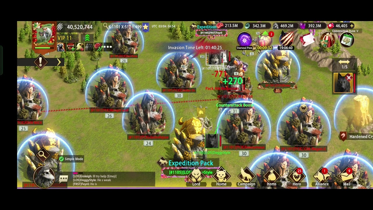 Wolf Game - The Wild Kingdom PvP Wilderness Invasion 1105 vs 1101 - YouTube
