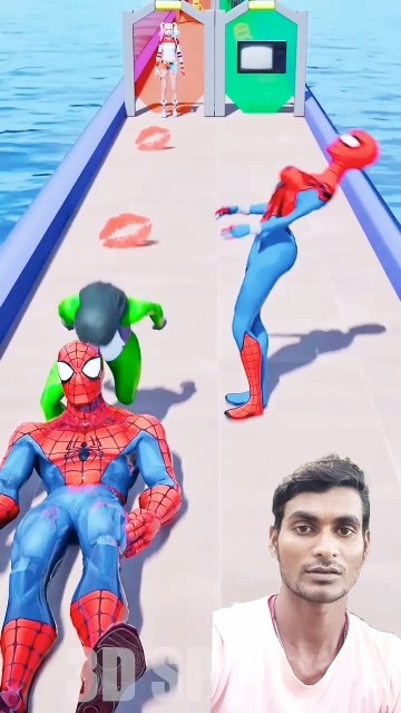 GTA V Romantic Kiss Run With RED Spidey and Spider Gwen #gta - YouTube