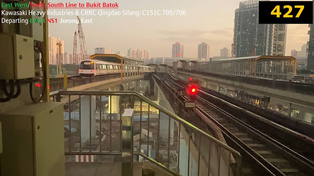 ⁴ᴷ [EXCLUSIVE KSFC DOWNROUTE] SMRT Trains, EWL Train Departing Jurong ...