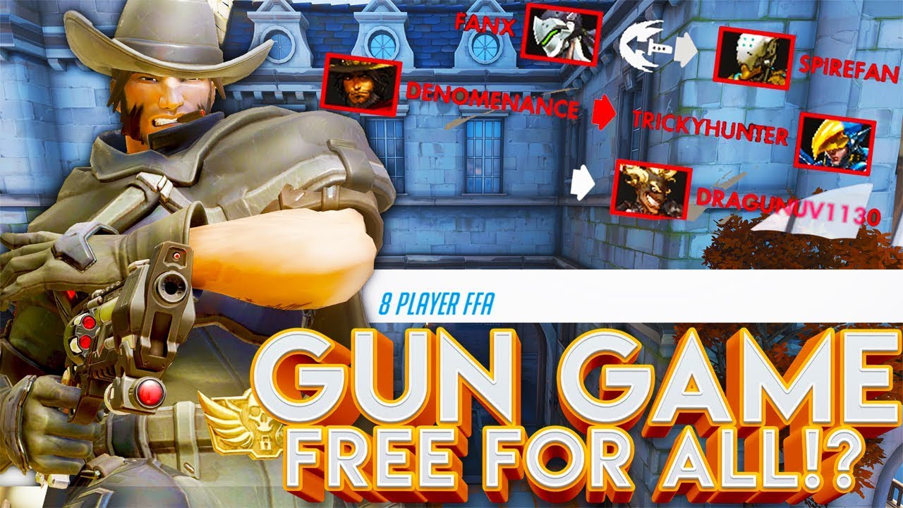 OVERWATCH GUN GAME FREE FOR ALL! BRAND NEW CUSTOM GAMEMODE! - YouTube
