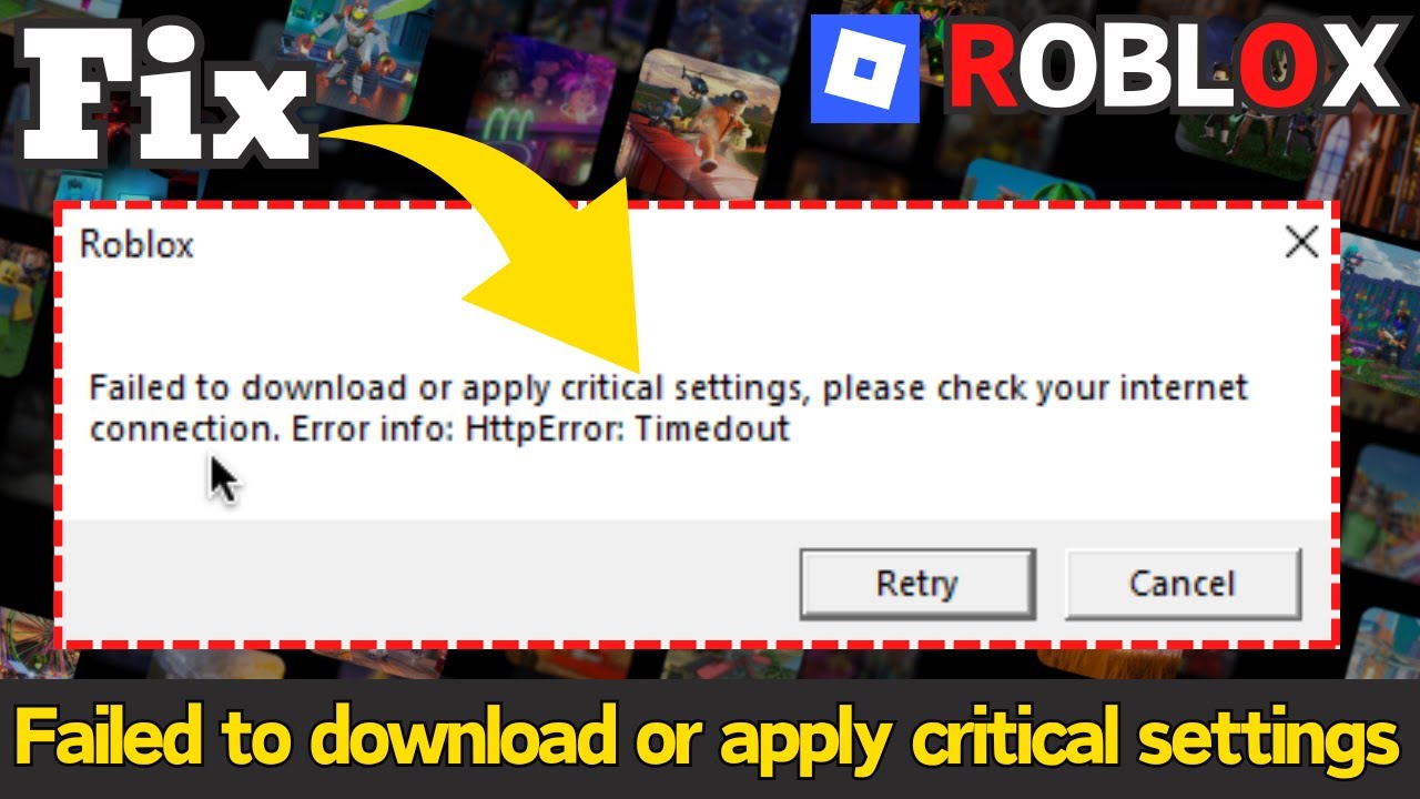 Fix Roblox failed to download or apply critical settings - YouTube