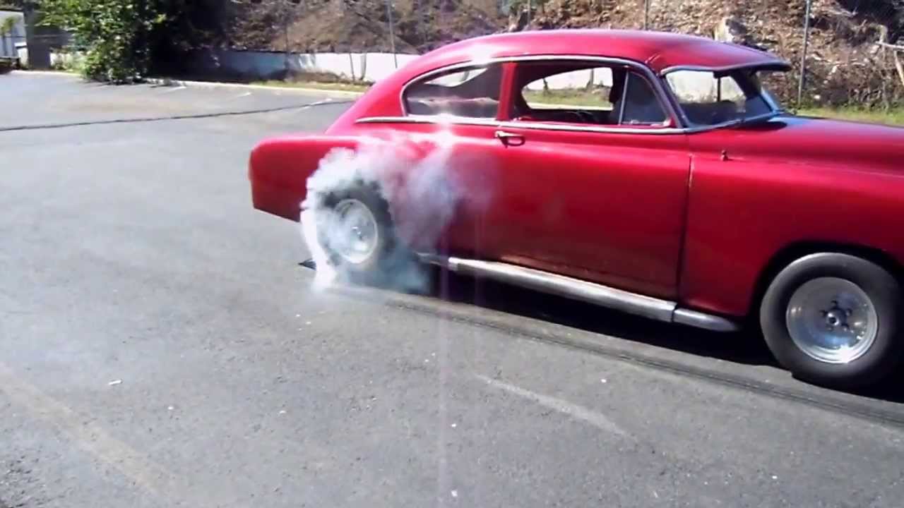 52 chevy fastback burnout - YouTube