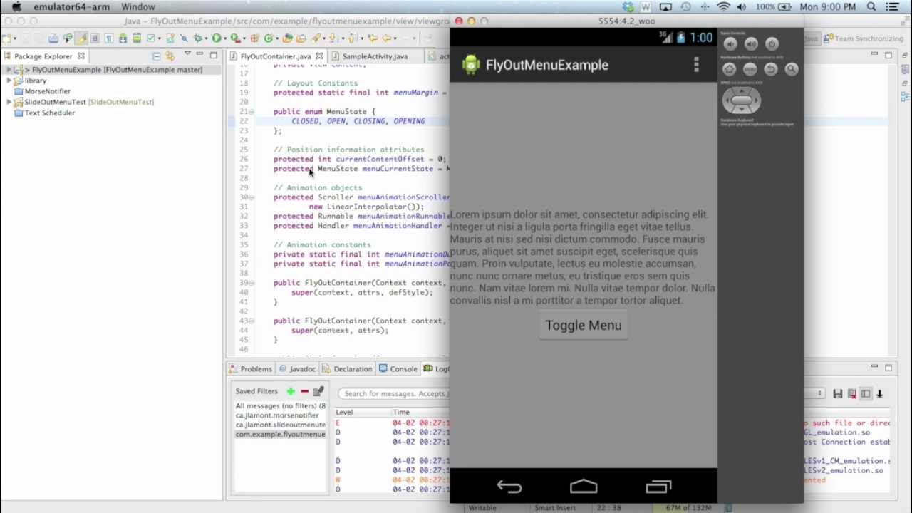 Creating a Slide-In Menu in Android - Part 2: Adding Animation - YouTube