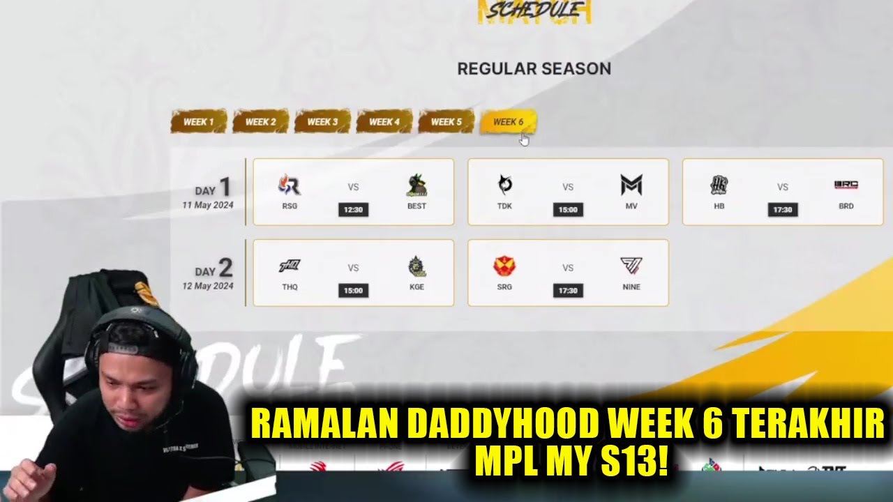 RAMALAN DADDYHOOD WEEK 6 TERAKHIR MPL MY S13! - YouTube