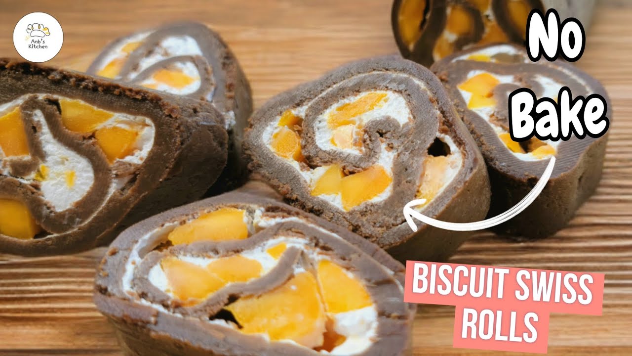 4-Ingredient Recipe: No-Bake Biscuit Swiss Rolls - YouTube