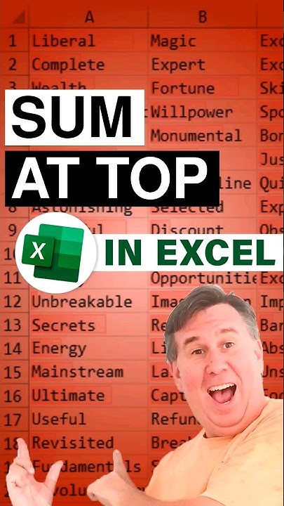 Excel - How to Get the Sum At the Top of Excel #shorts - YouTube