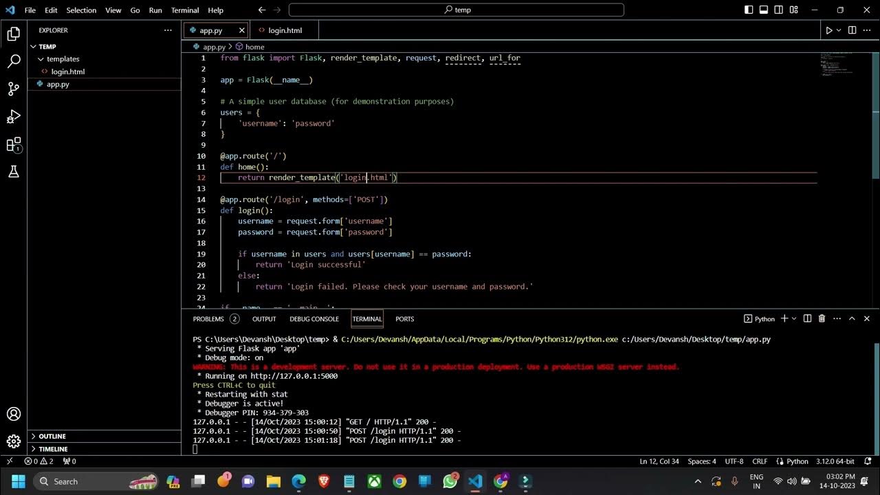 python Login Page - YouTube