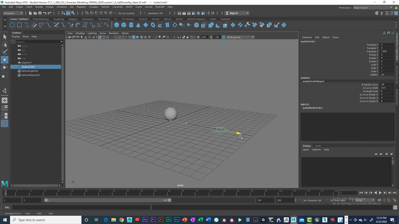 ANI 235 Module 01 SetDrivenKeys AddingAttributes - YouTube